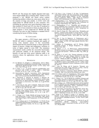 Process Variation and Radiation-Immune Single Ended 6T SRAM Cell | PDF