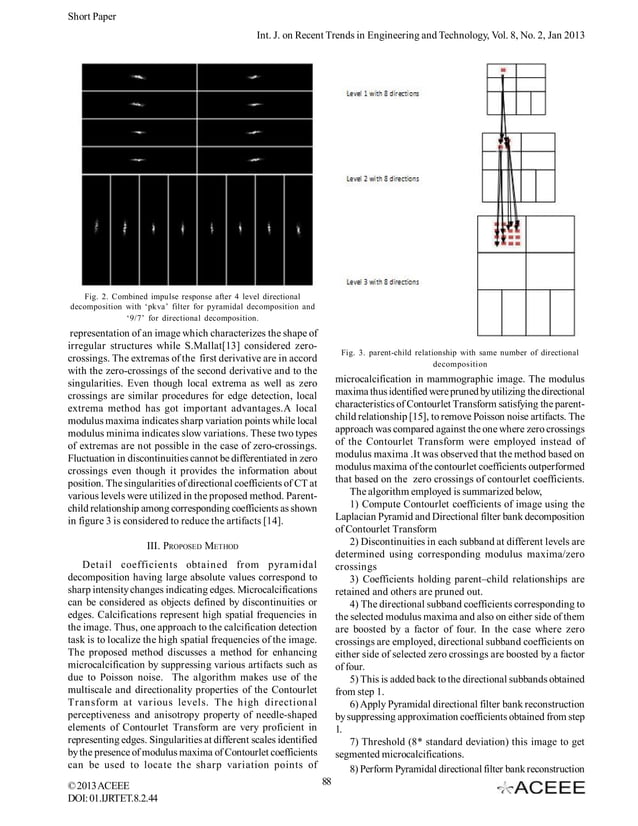 Mammographic Feature Enhancement using Singularities of Contourlet ...