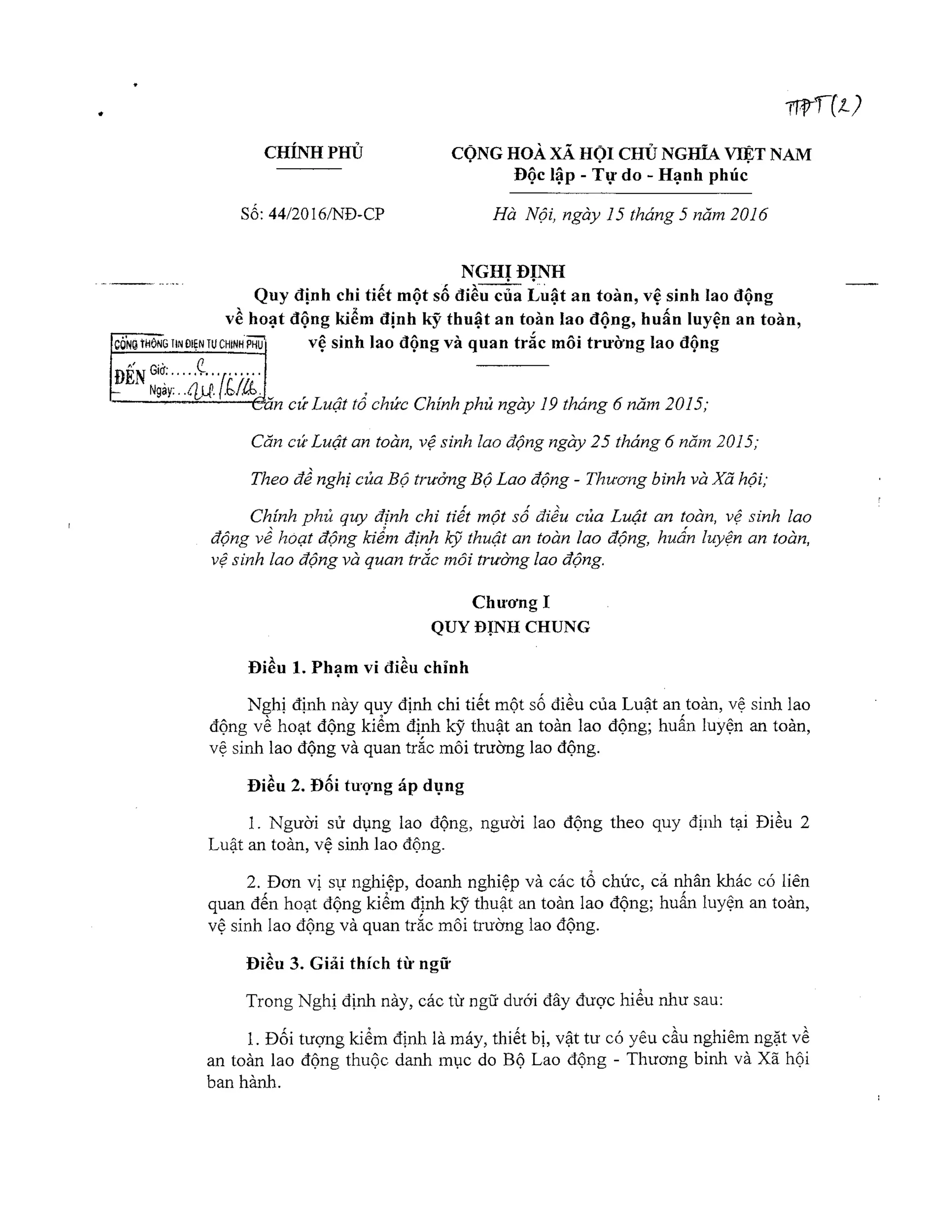 Nghị định 44/2016/NĐ-CP | PDF