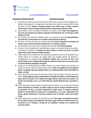 44. cuestionario génesis 28 y 29 jacob busca esposa | PDF