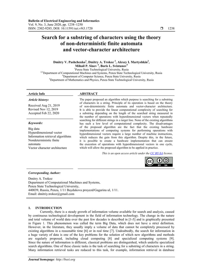 Search for a substring of characters using the theory of non-deterministic finite automata and ...