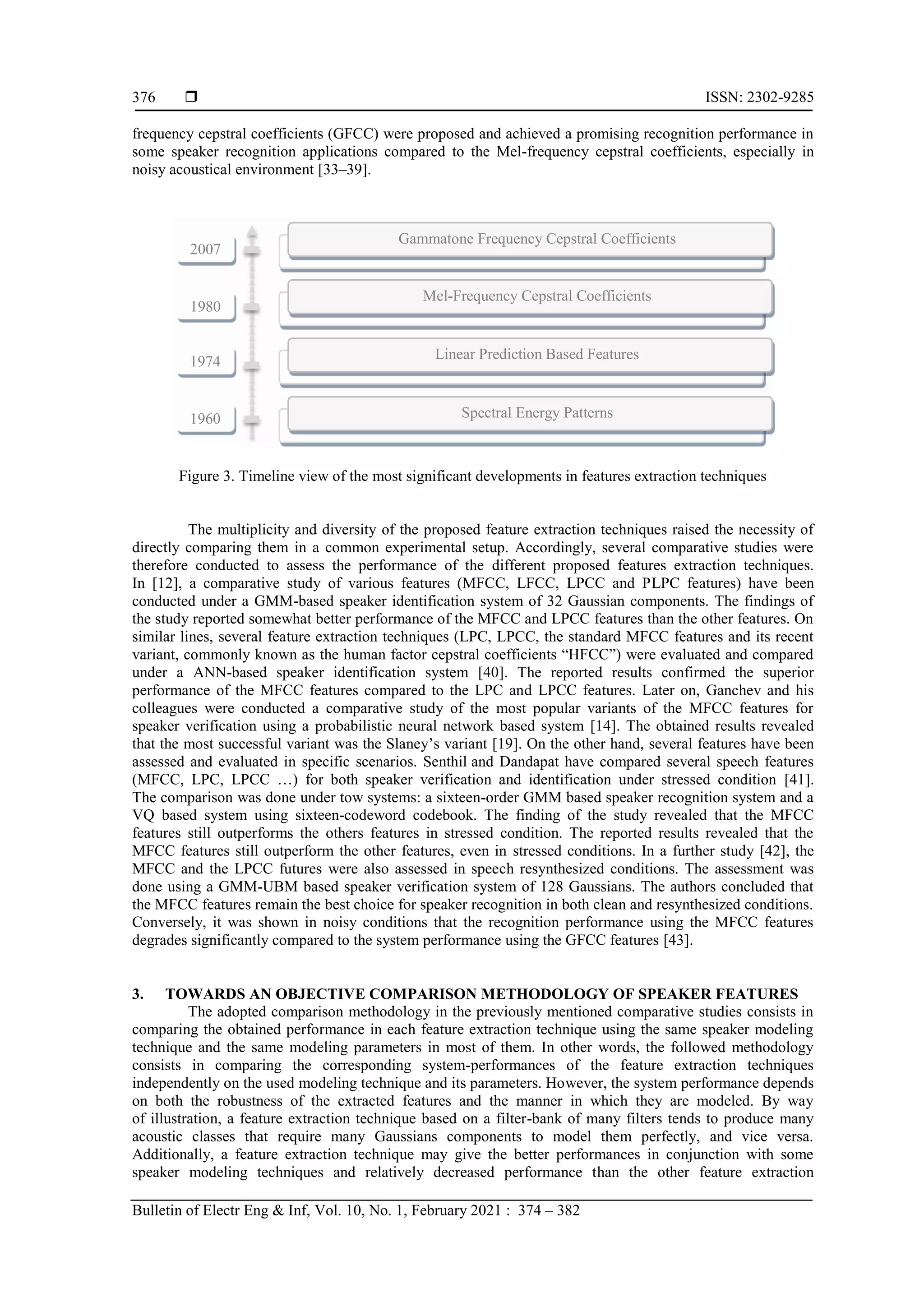Towards an objective comparison of feature extraction techniques for automatic speaker ...