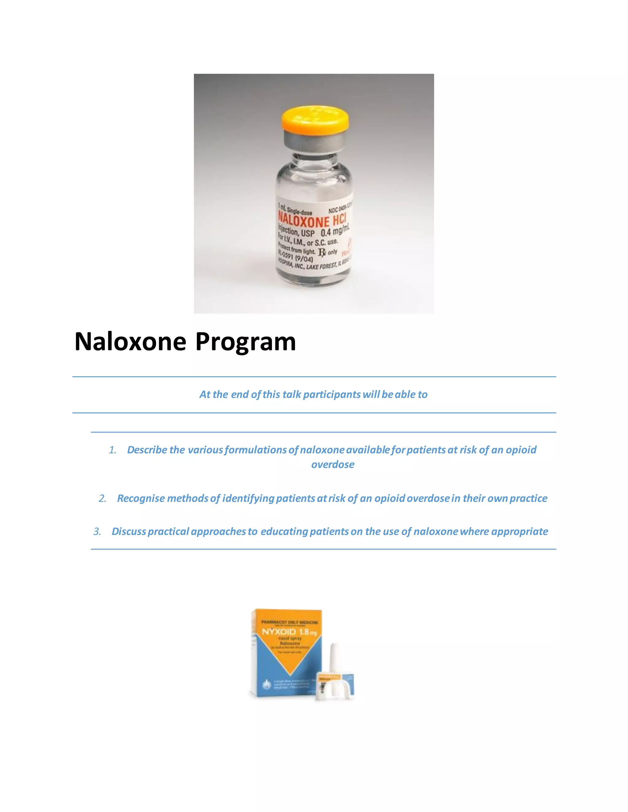 Naloxone Program | Penelope Wood | PDF