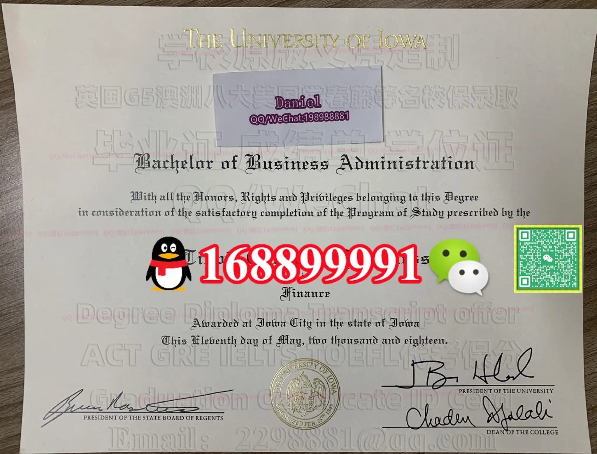 University of Iowa degree offer diploma Transcrip | PPT