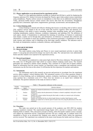 Improve critical thinking skills using traditional musical instruments ...