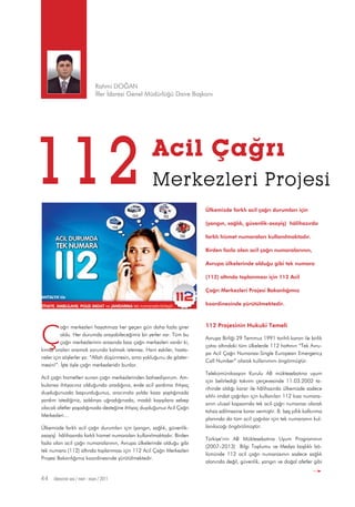 112 Acil Çağrı Merkezleri Projesi | PDF