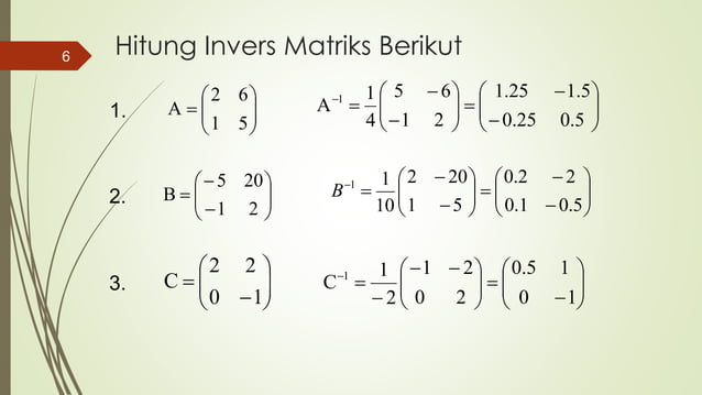 Matriks inver's dan ruang vektor inver's | PPT