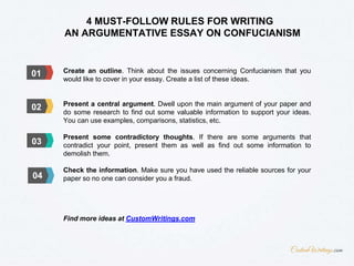 HOW TO WRITE AN ARGUMENTATIVE ESSAY ON CONFUCIANISM | PPTX