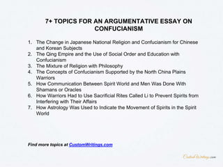 HOW TO WRITE AN ARGUMENTATIVE ESSAY ON CONFUCIANISM | PPTX