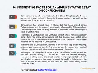 HOW TO WRITE AN ARGUMENTATIVE ESSAY ON CONFUCIANISM | PPTX