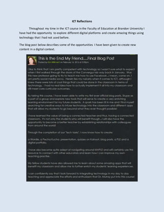 ICT Reflections | PDF