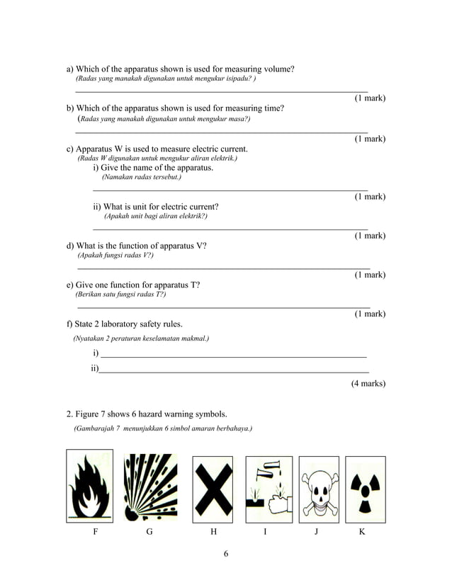 Latihan Sains Tingkatan 1 | PDF