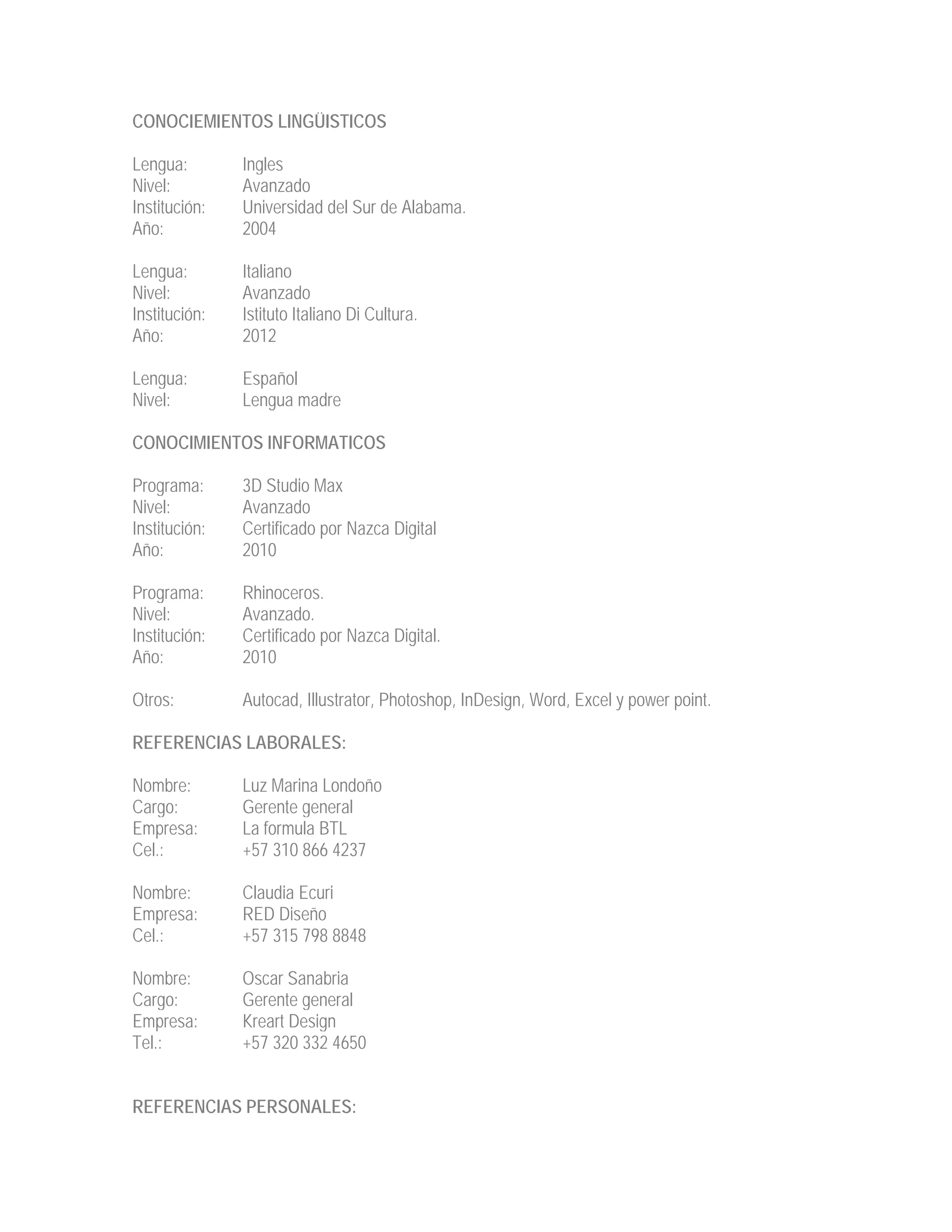 CV LORENA BAEZ_2015 | PDF
