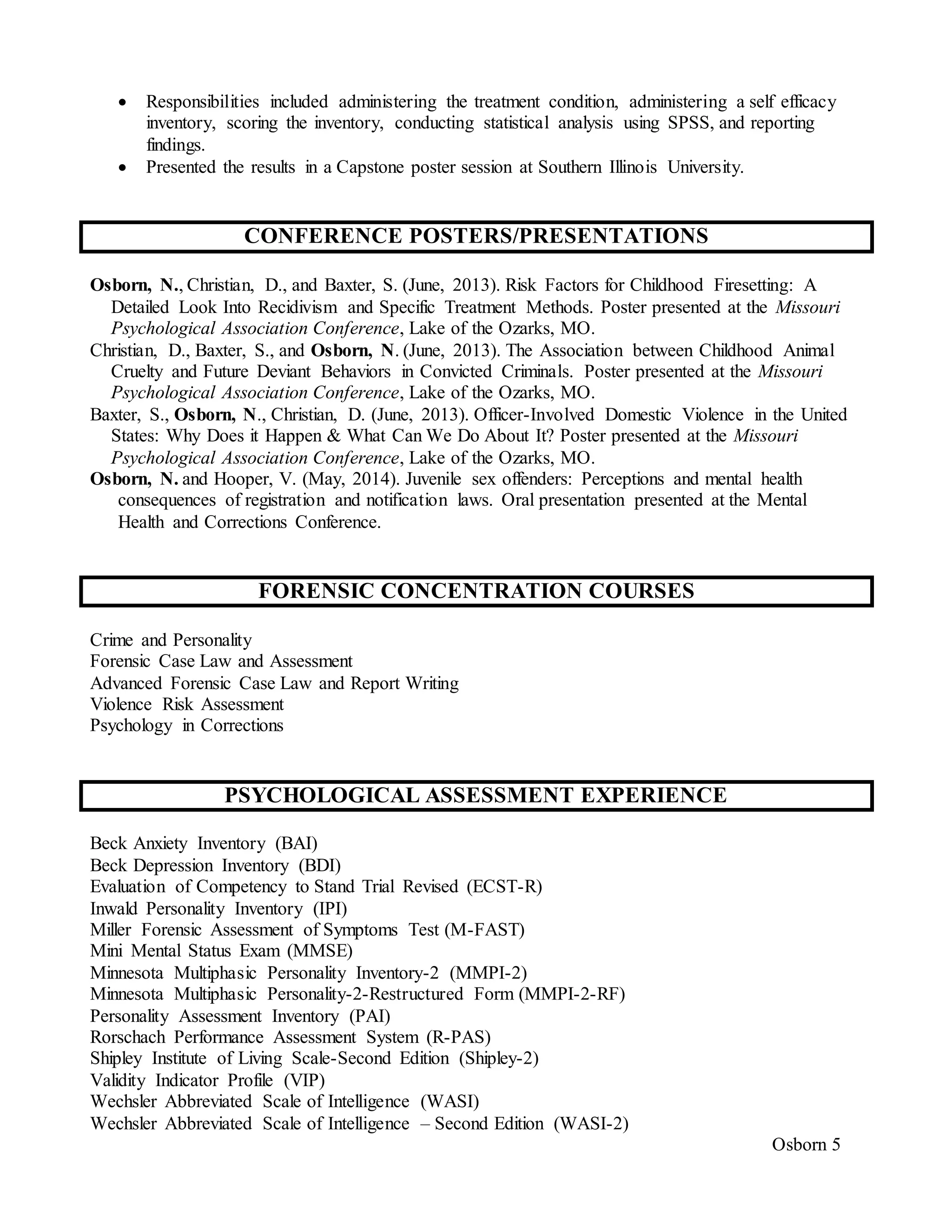 Nicole Osborn CV -No References | PDF