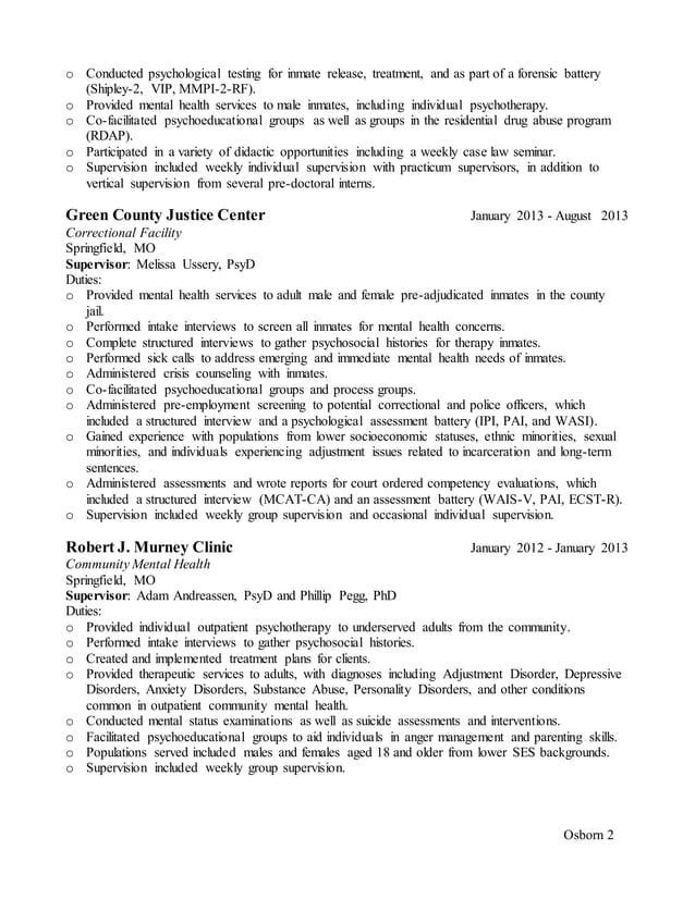 Nicole Osborn CV -No References | PDF