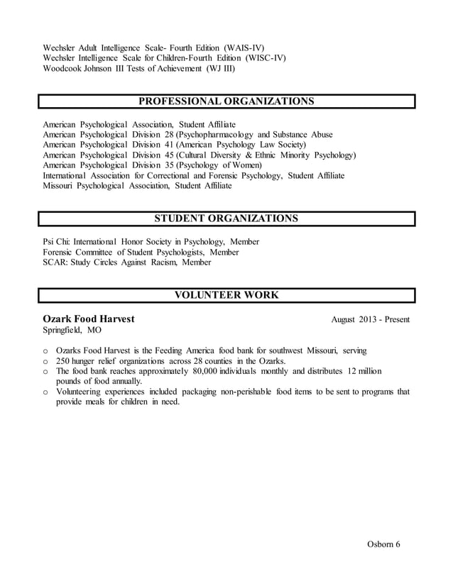 Nicole Osborn CV -No References | PDF