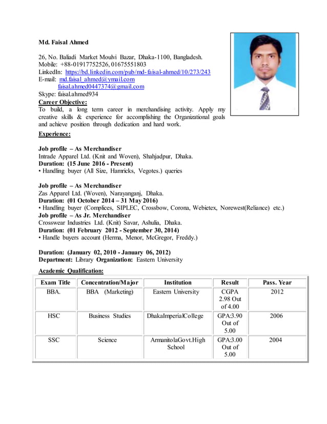 Md Faisal Ahmed | DOCX | Education
