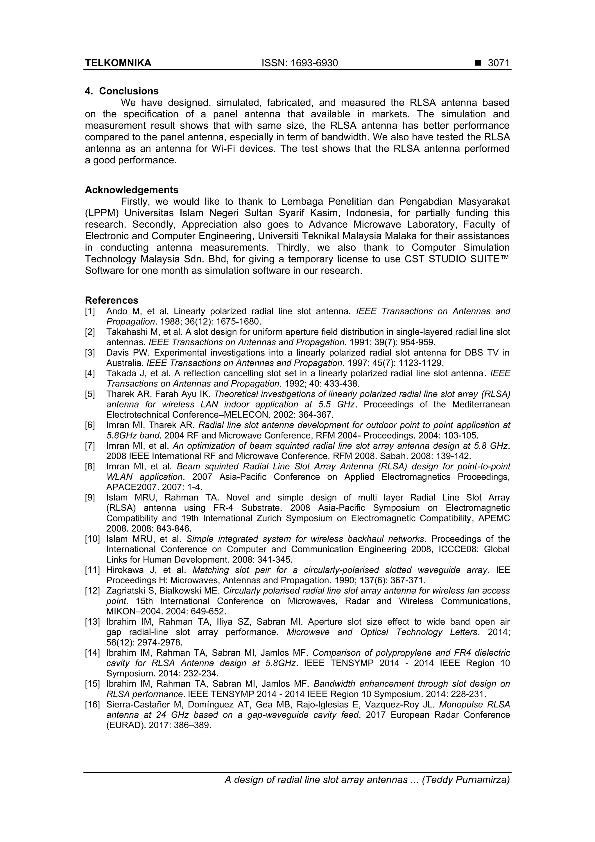 A Design Of Radial Line Slot Array Antennas Using The Specification Of Panel Antennas Pdf