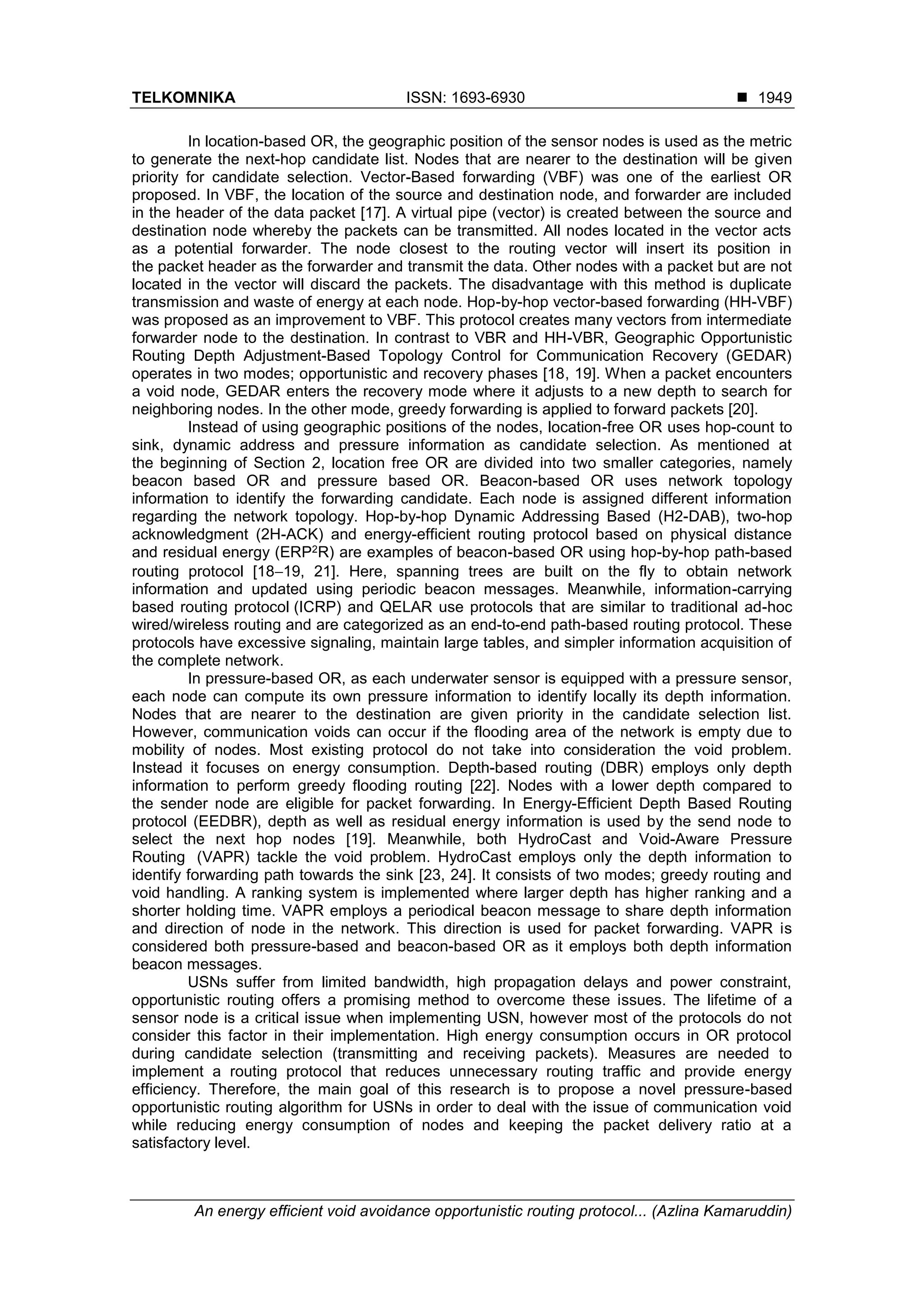 An Energy Efficient Void Avoidance Opportunistic Routing Protocol For Underwater Sensor Pdf