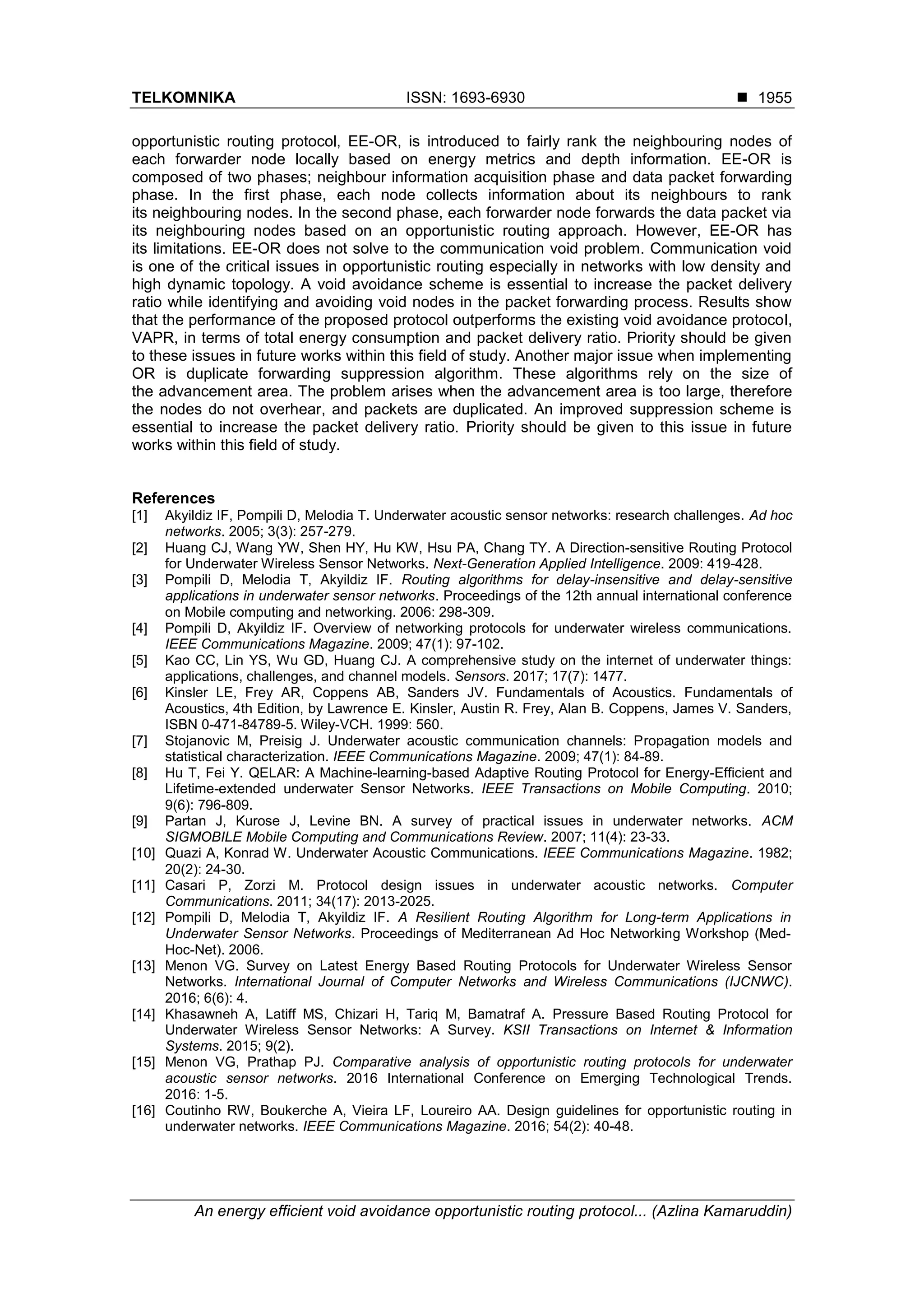 An Energy Efficient Void Avoidance Opportunistic Routing Protocol For Underwater Sensor Pdf