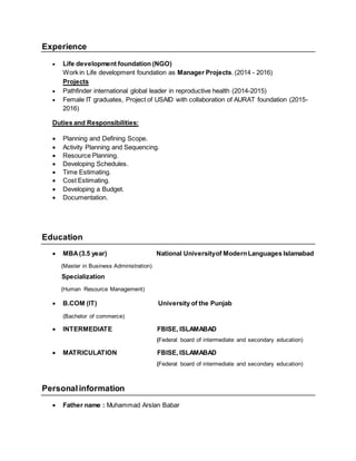 Hammad resume | PDF
