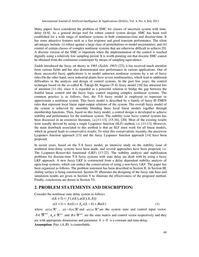 Hybrid Fuzzy Sliding Mode Controller for Timedelay System | PDF