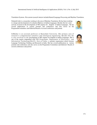 ANALYSING QUALITY OF ENGLISH-HINDI MACHINE TRANSLATION ENGINE OUTPUTS ...