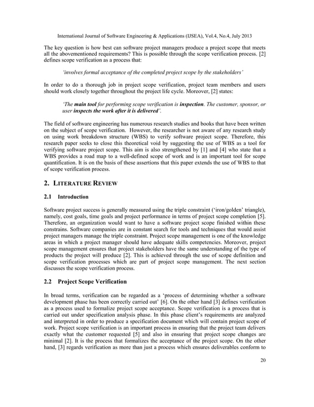 WORK BREAKDOWN STRUCTURE: A TOOL FOR SOFTWARE PROJECT SCOPE ...