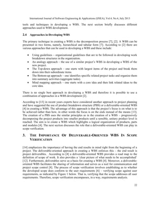 WORK BREAKDOWN STRUCTURE: A TOOL FOR SOFTWARE PROJECT SCOPE ...