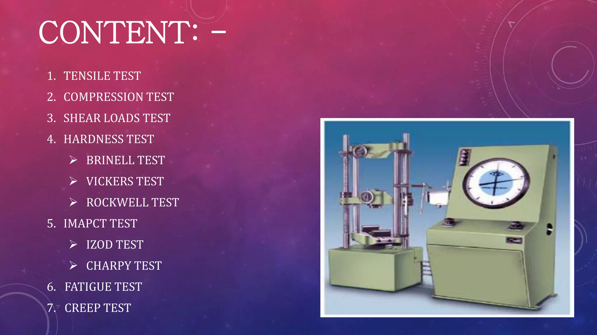 TESTING OF THE MATERIALS | PPTX