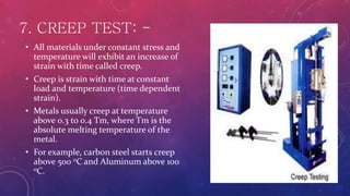 TESTING OF THE MATERIALS | PPTX