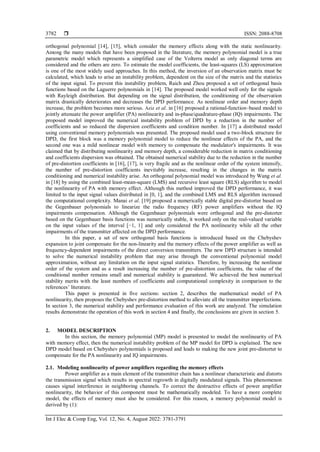 Joint digital pre-distortion model based on Chebyshev expansion | PDF