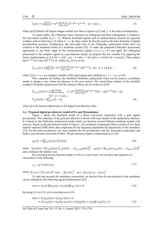Joint digital pre-distortion model based on Chebyshev expansion | PDF