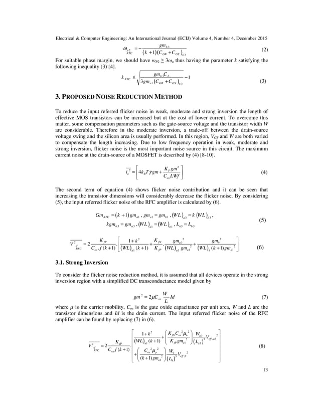 INPUT REFERRED NOISE REDUCTION TECHNIQUE FOR TRANSCONDUCTANCE AMPLIFIERS | PDF
