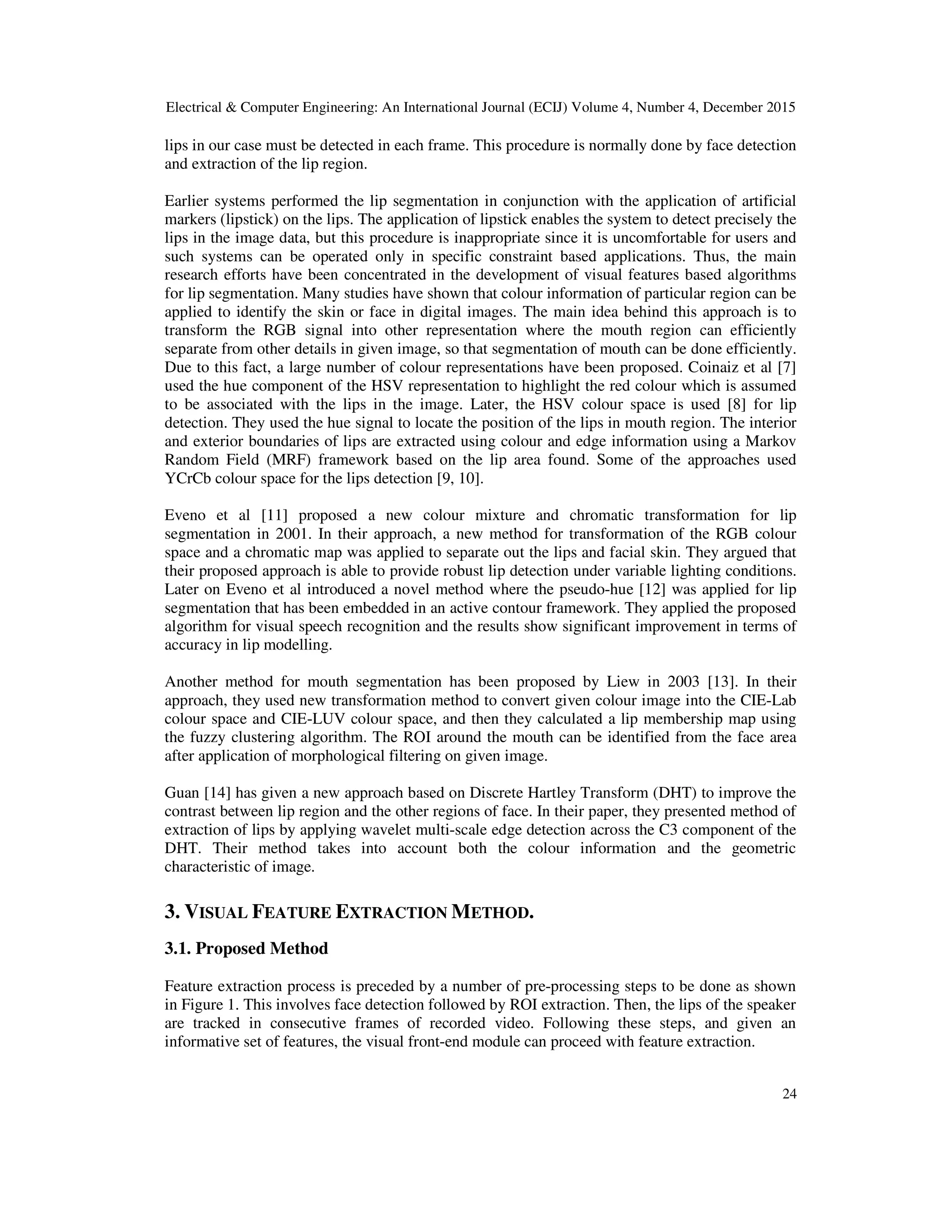 A Lip Localization Based Visual Feature Extraction Method Pdf