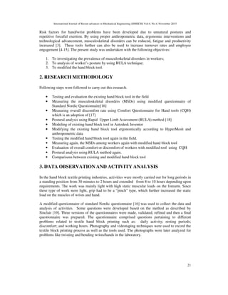 AN ERGONOMIC APPROACH TO DESIGN HAND BLOCK TOOL FOR TEXTILE PRINTING ...