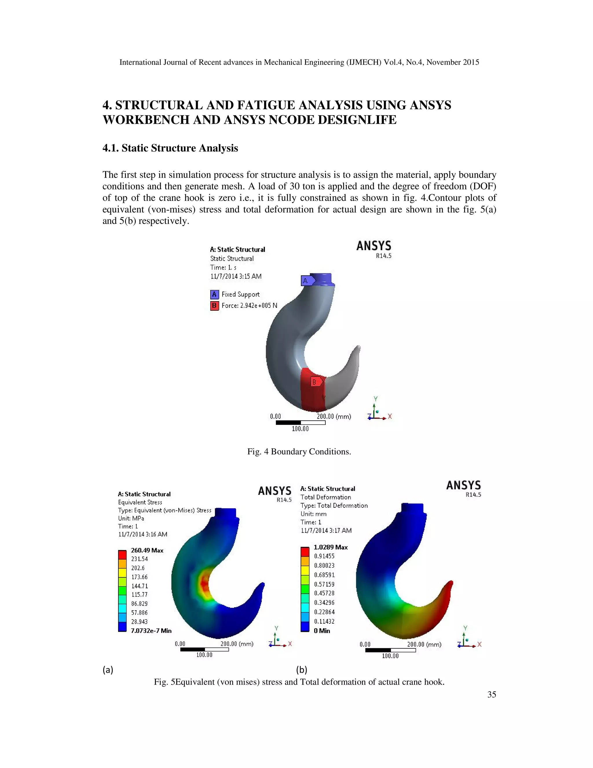 OPTIMIZATION AND FATIGUE ANALYSISOF A CRANE HOOK USING FINITE ELEMENT METHOD | PDF | Physics ...