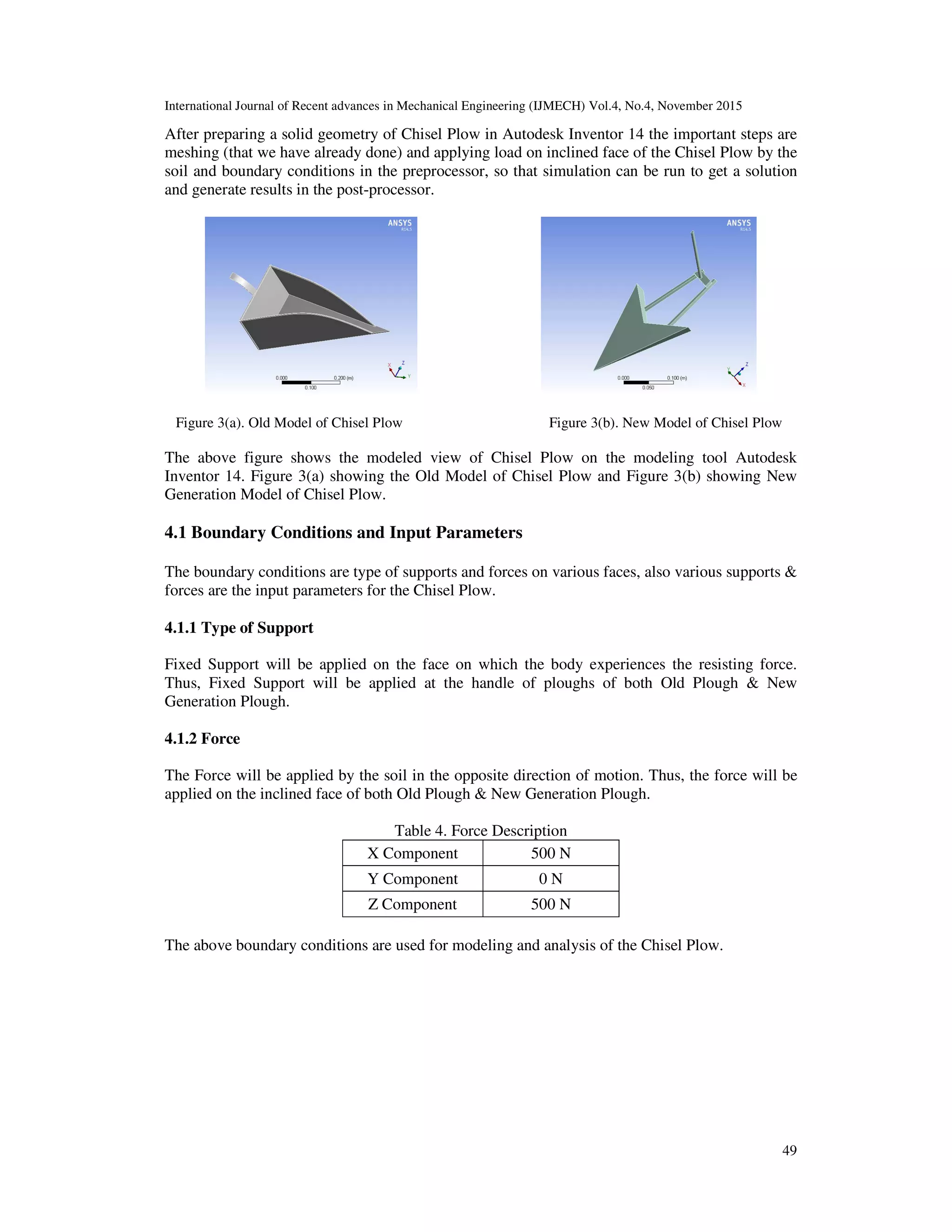 PARAMETRIC DESIGN ANALYSIS AND FEA SIMULATION OF A CHISEL PLOW FOR AN AGRICULTURE USE | PDF