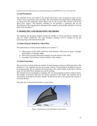 PARAMETRIC DESIGN ANALYSIS AND FEA SIMULATION OF A CHISEL PLOW FOR AN AGRICULTURE USE | PDF