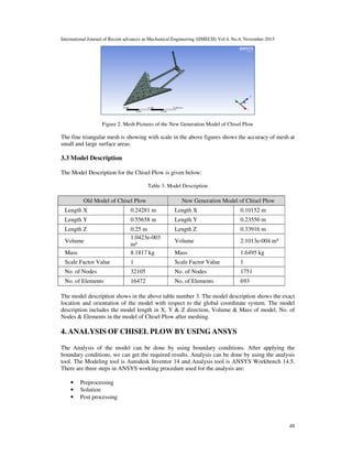 PARAMETRIC DESIGN ANALYSIS AND FEA SIMULATION OF A CHISEL PLOW FOR AN AGRICULTURE USE | PDF