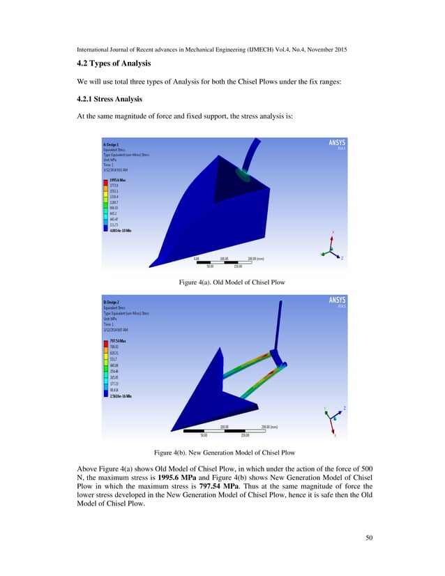 PARAMETRIC DESIGN ANALYSIS AND FEA SIMULATION OF A CHISEL PLOW FOR AN AGRICULTURE USE | PDF