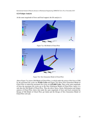PARAMETRIC DESIGN ANALYSIS AND FEA SIMULATION OF A CHISEL PLOW FOR AN AGRICULTURE USE | PDF
