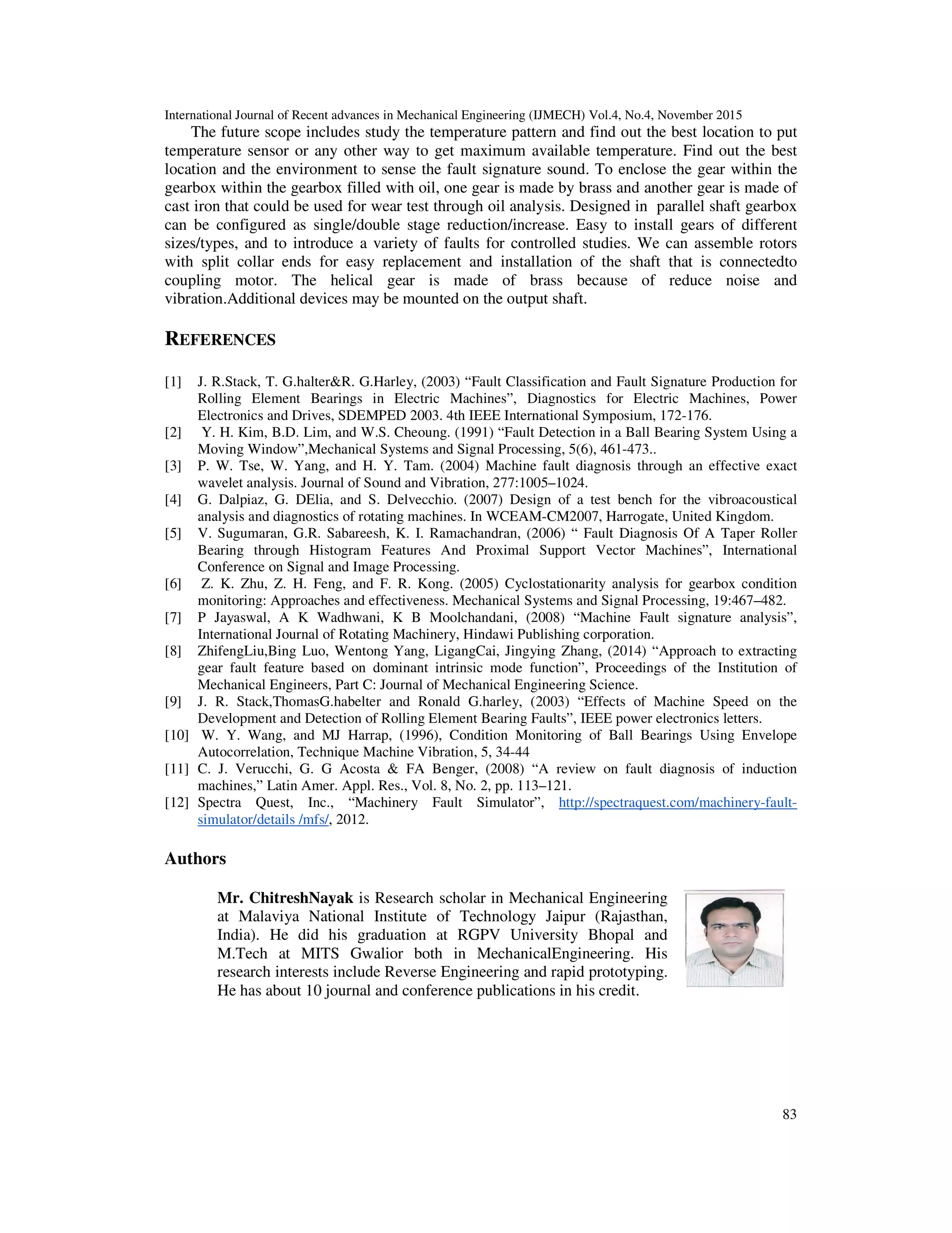 DESIGN AND DEVELOPMENT OF MACHINE FAULT SIMULATOR (MFS) FOR FAULT DIAGNOSIS | PDF