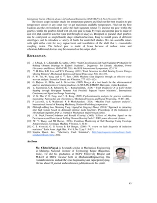 DESIGN AND DEVELOPMENT OF MACHINE FAULT SIMULATOR (MFS) FOR FAULT ...