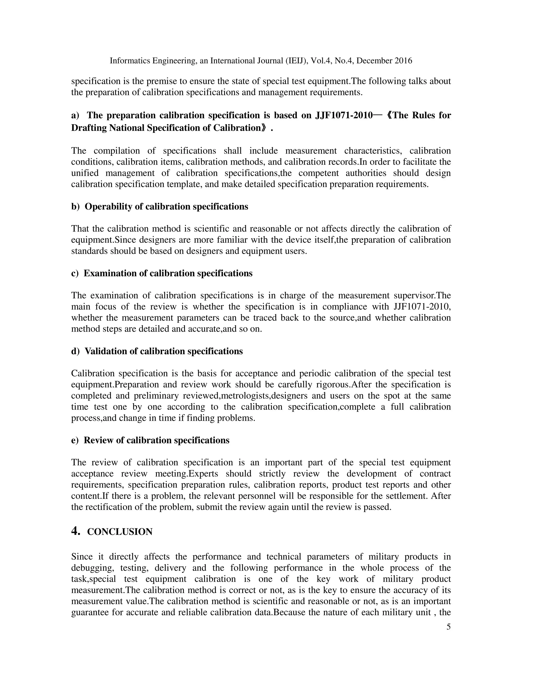 PRACTICE OF CALIBRATION TECHNOLOGY FOR THE SPECIAL TEST EQUIPMENT | PDF
