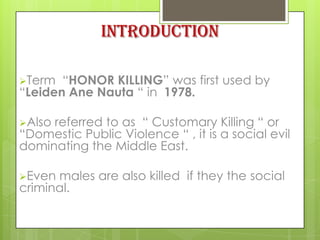 Honour killings | PPTX