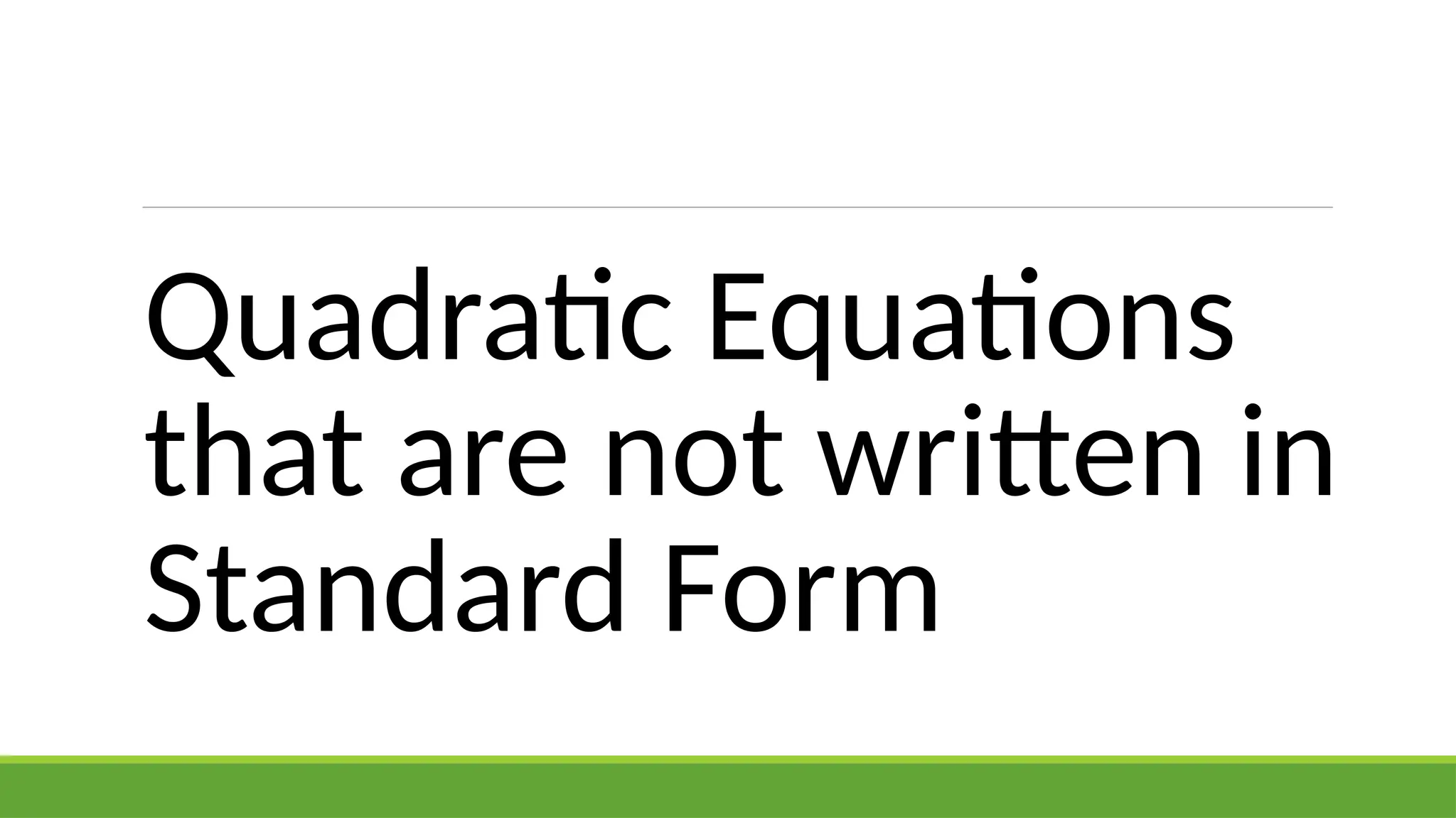 EQUATIONS TRANSFORMABLE IN QUADRATIC EQUATIONS | PPTX