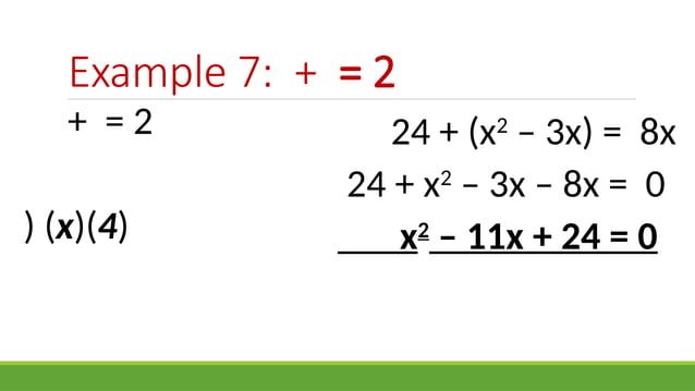 EQUATIONS TRANSFORMABLE IN QUADRATIC EQUATIONS | PPTX