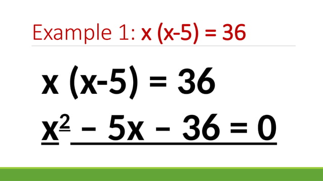 EQUATIONS TRANSFORMABLE IN QUADRATIC EQUATIONS | PPTX