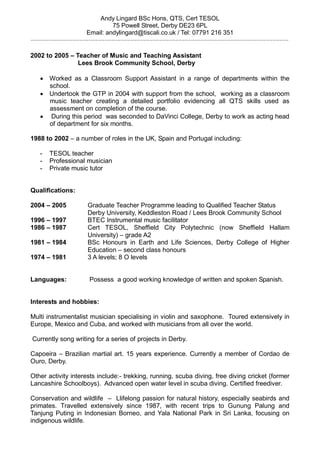 Andy CV | PDF